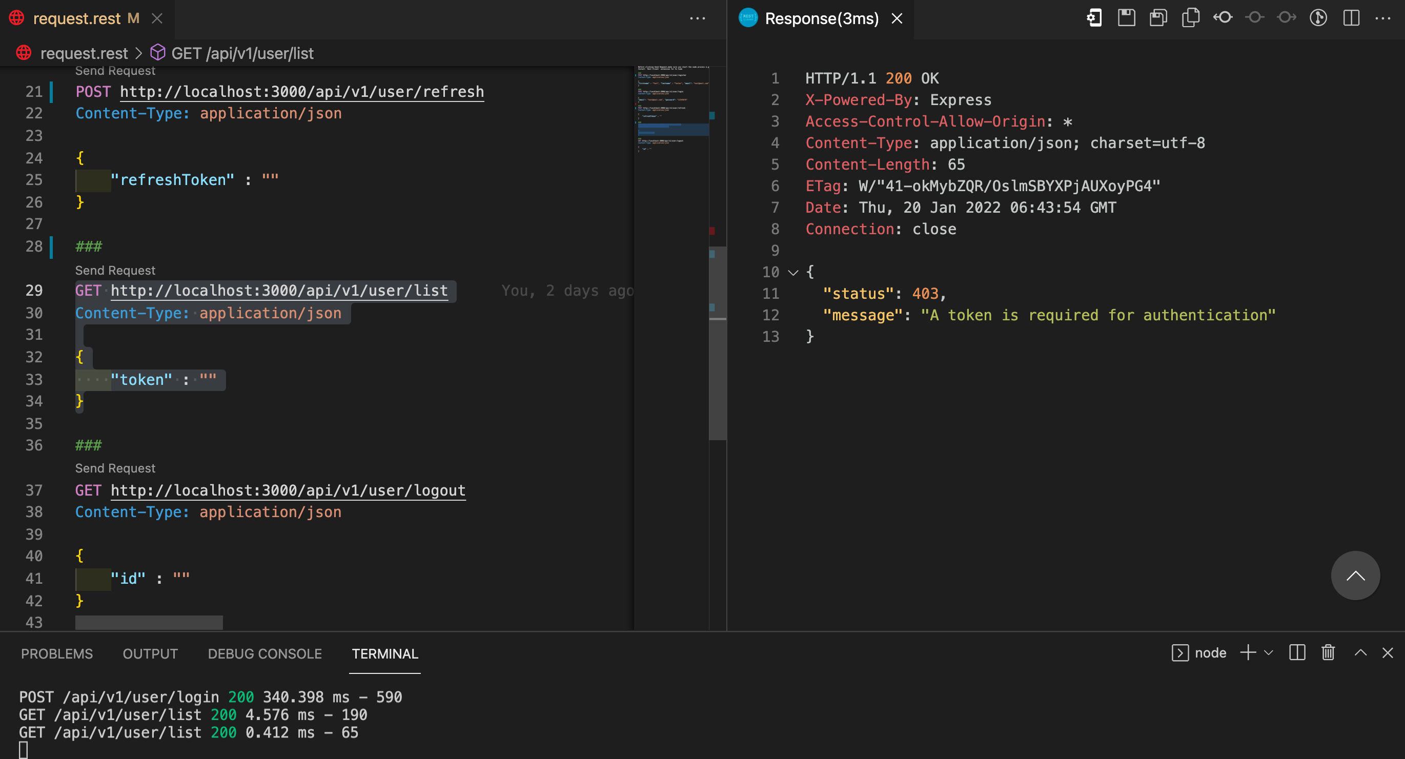 Simplified implementation of access and refresh tokens on a Node ...