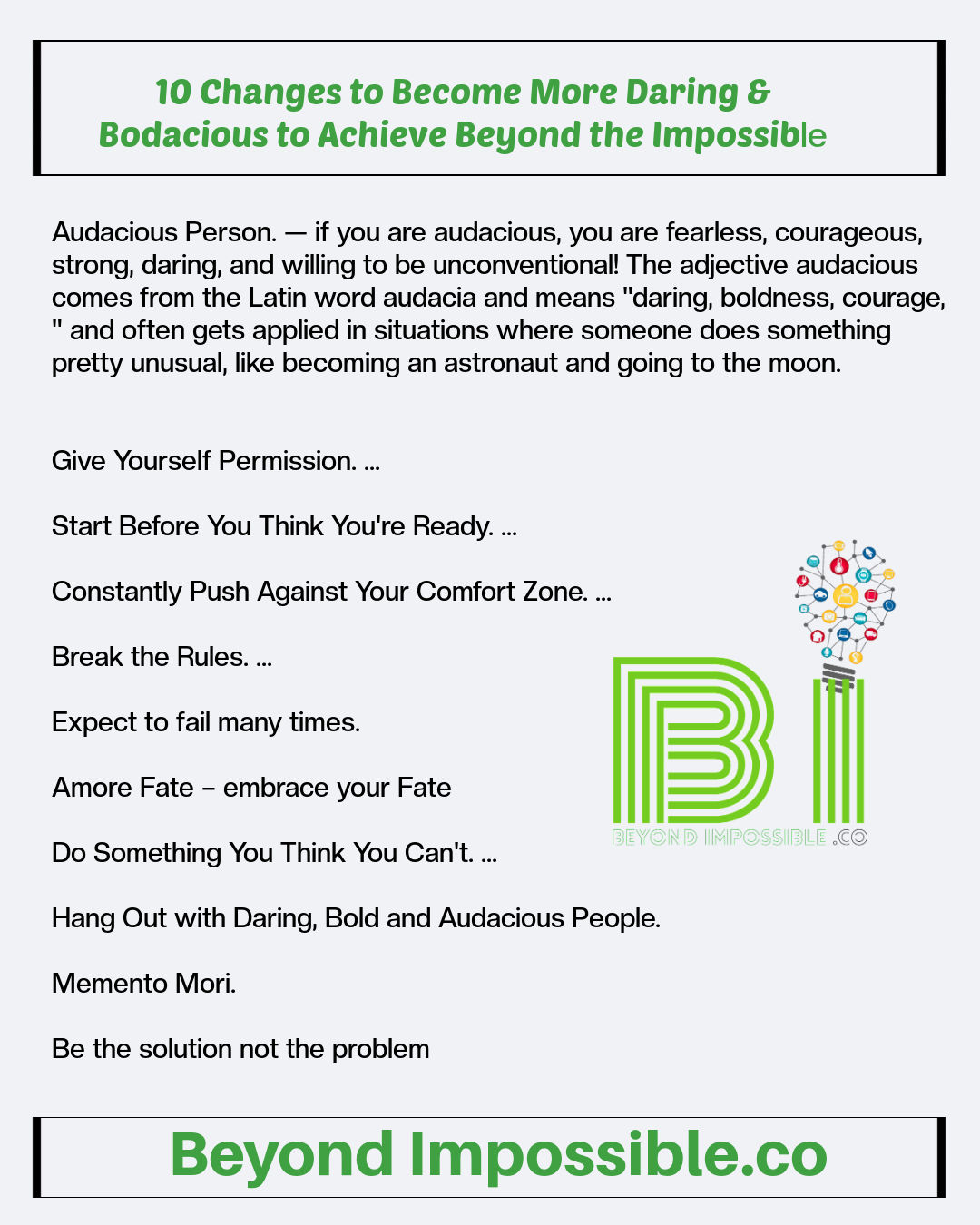 10 Changes to Become More Daring and Bodacious to Achieve Beyond the ...