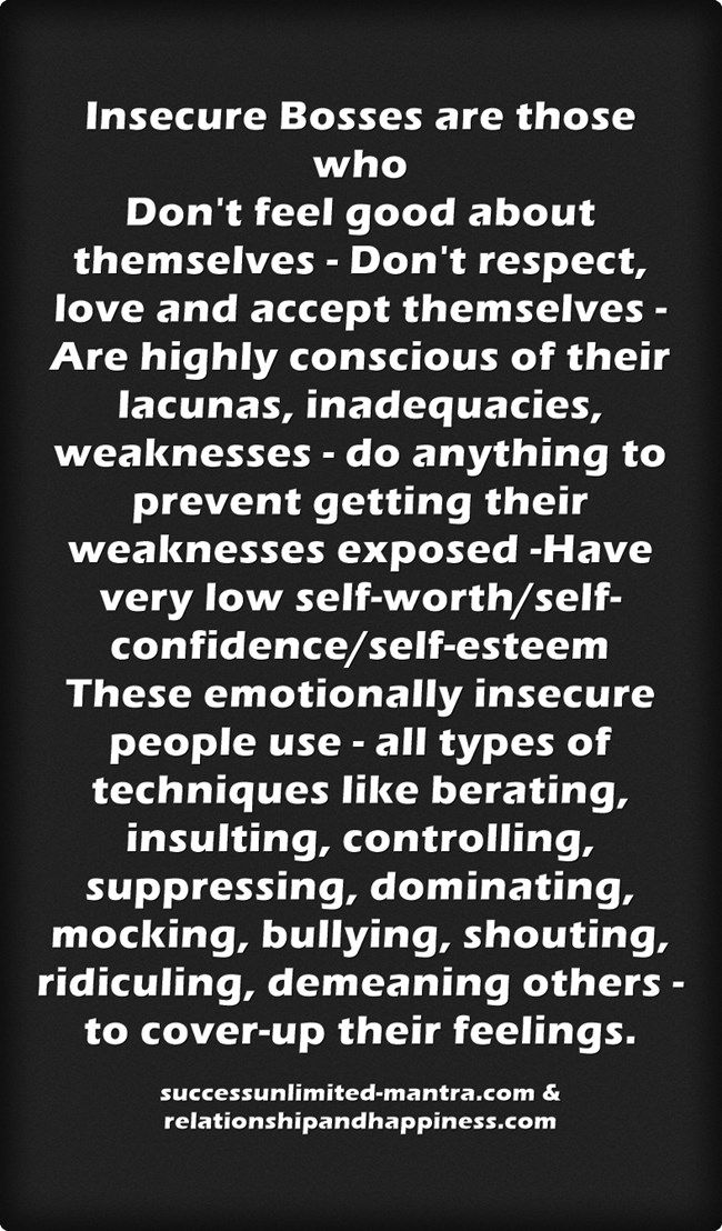 50 Signs of Insecure Bosses and How to Manage Your Relationship ...
