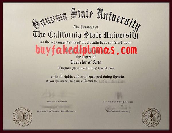 Fake Sonoma State University Degree Certificate - buyfakediplomas.com ...